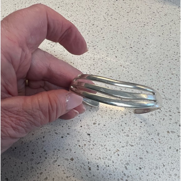 Jewelry | Heavy Sterling Silver Open Work Cuff Bracelet | Poshmark